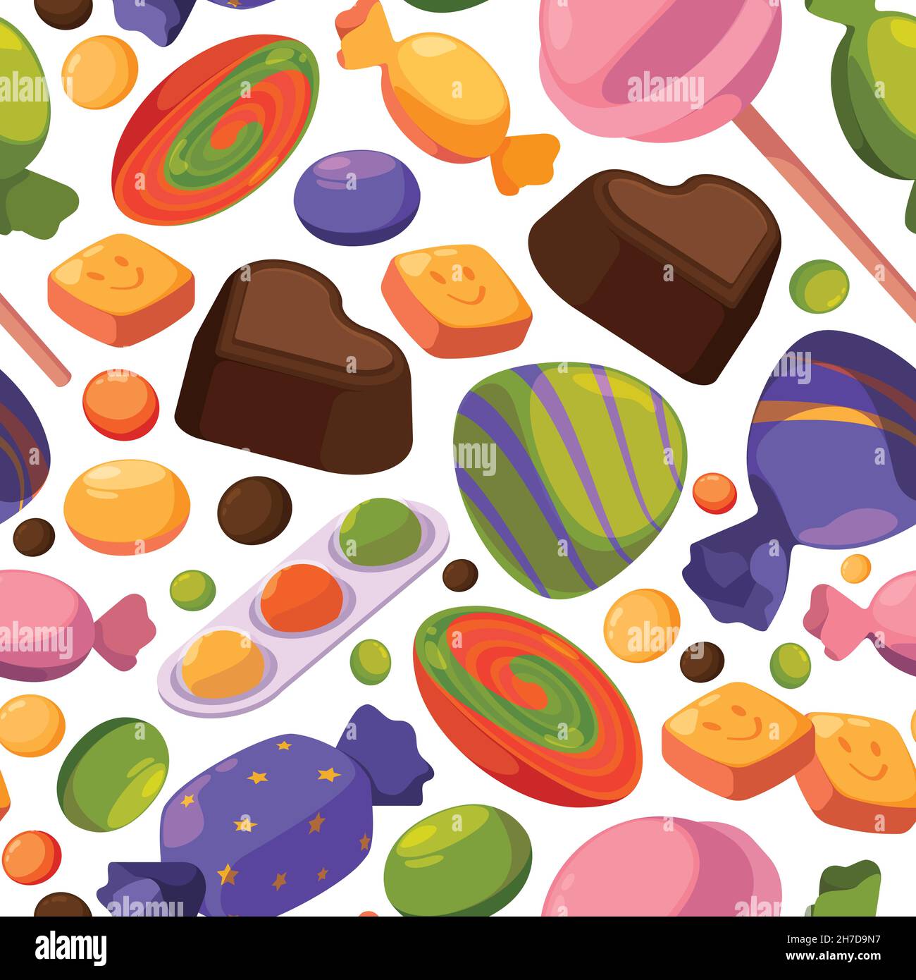 Sweets pattern. Cakes lollipop chocolate cakes textile design projects ...