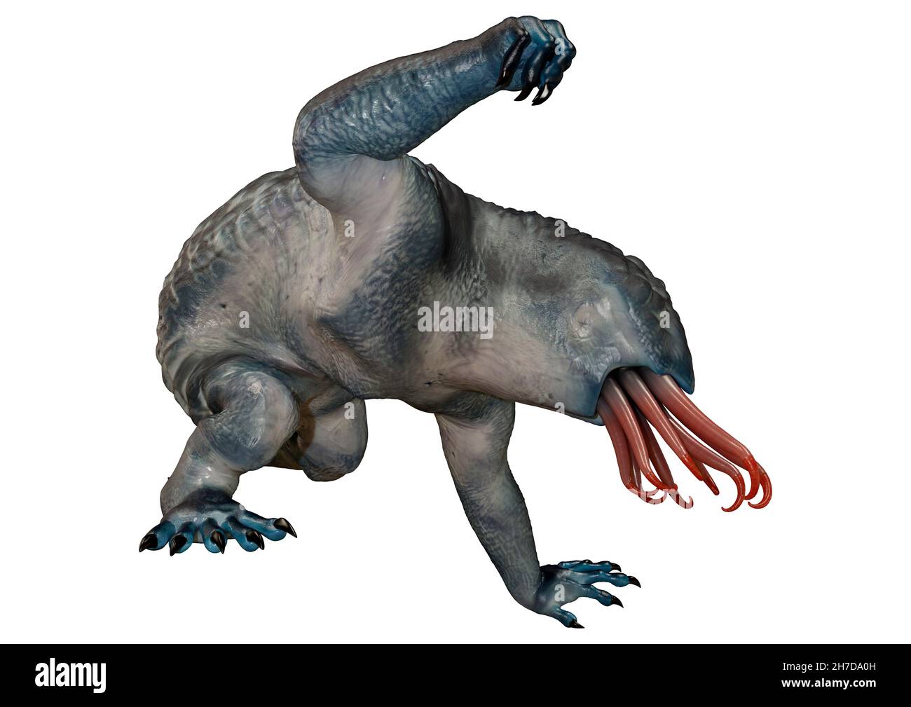 3D rendering of a blue alien isolated on white background Stock Photo ...