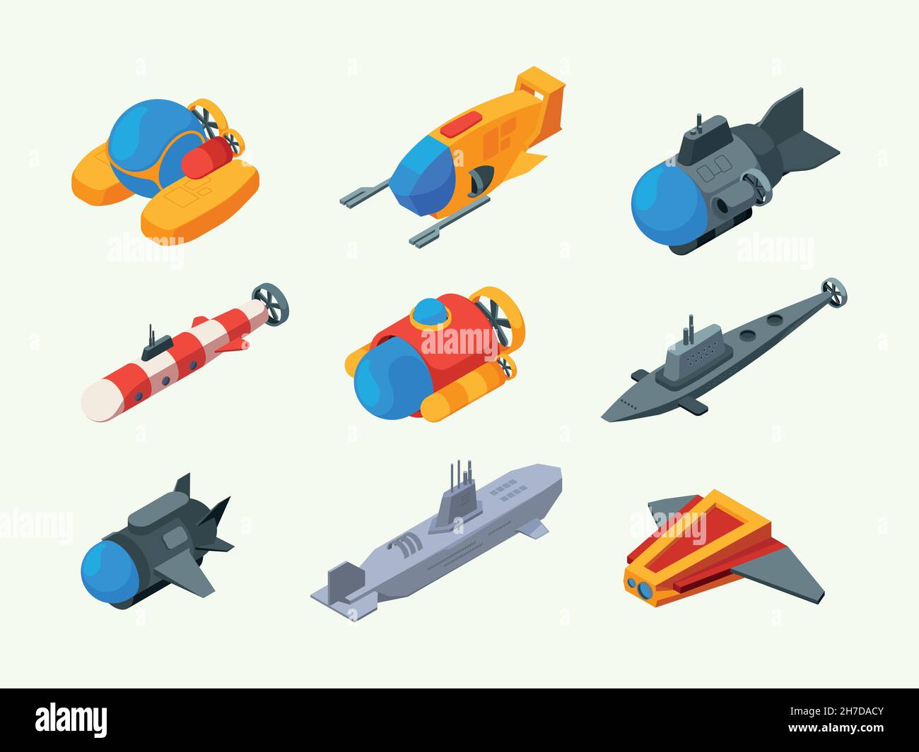 Underwater boat. Navy submarine ocean or sea exploration military ...