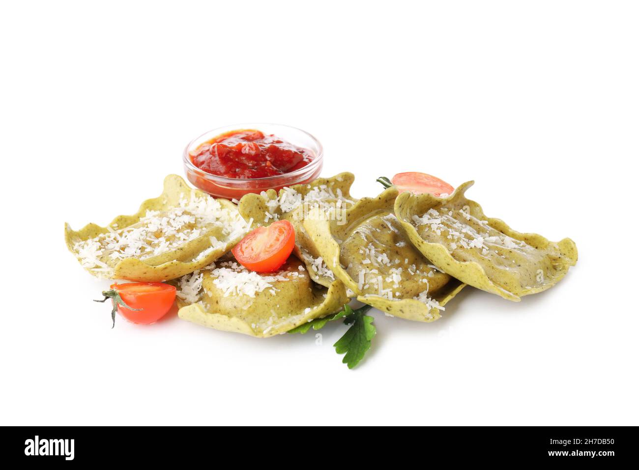 Delicious ravioli isolated on white background, close up Stock Photo ...