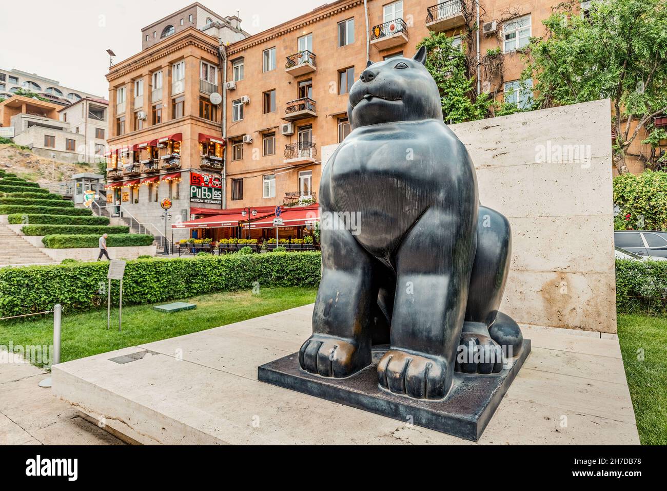 24 May 2021, Yerevan, Armenia: Fatty Botero cat sculpture at the ...