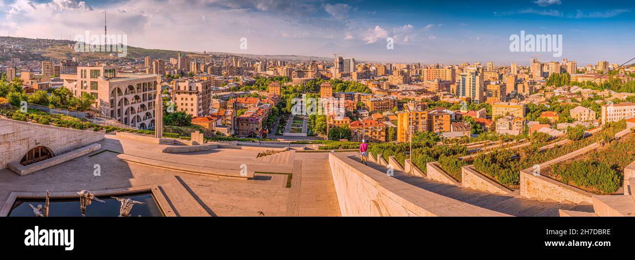 Panoramic view from the stairs of Cascade monument to the colorful ...