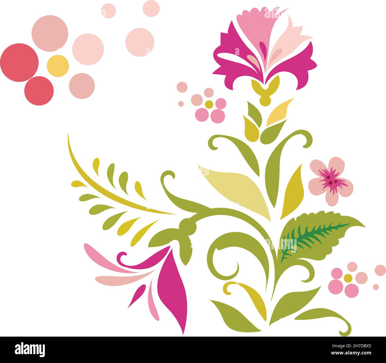 Vector floral ornamental set in vintage style, great for layout ...