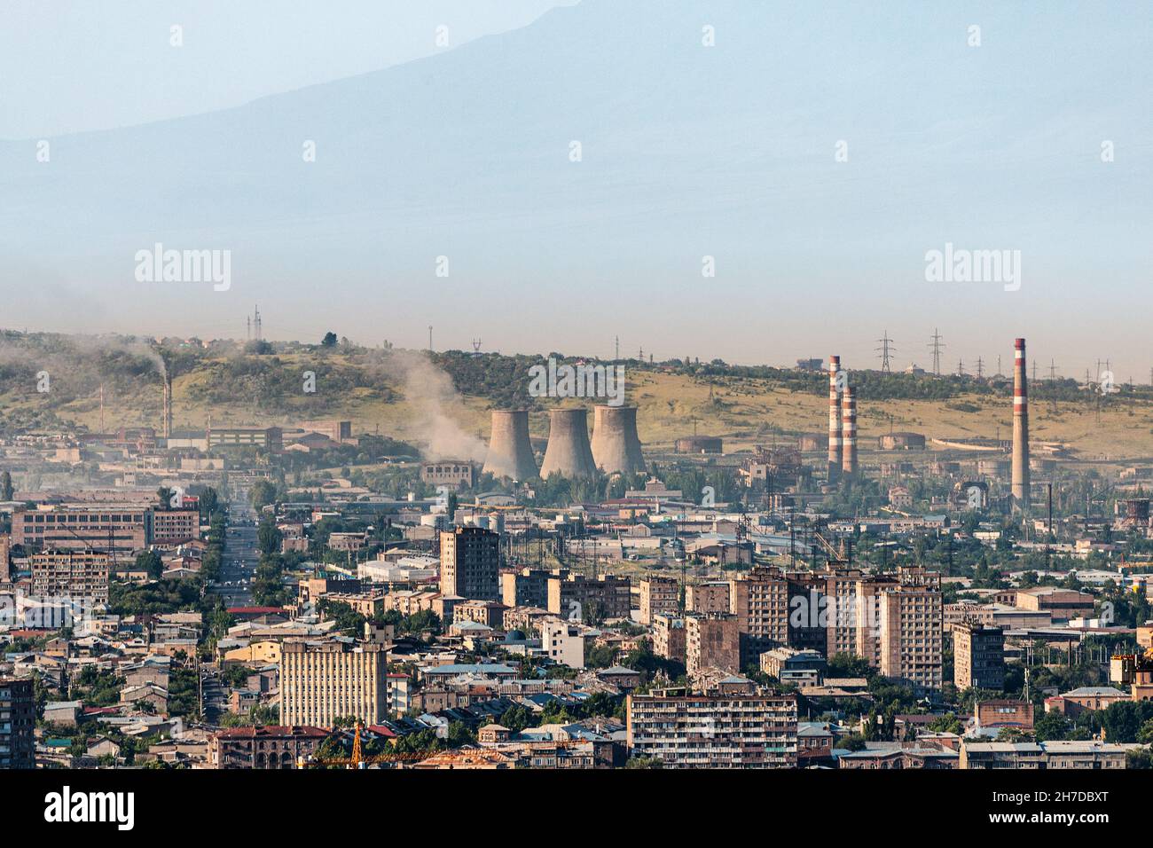 The residential area of Yerevan is located very close to the industrial ...