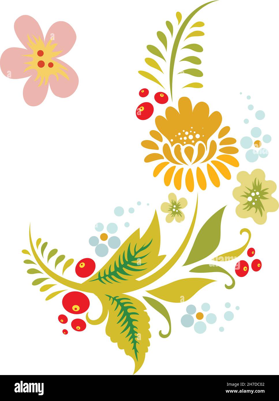 Vector floral ornamental set in vintage style, great for layout ...