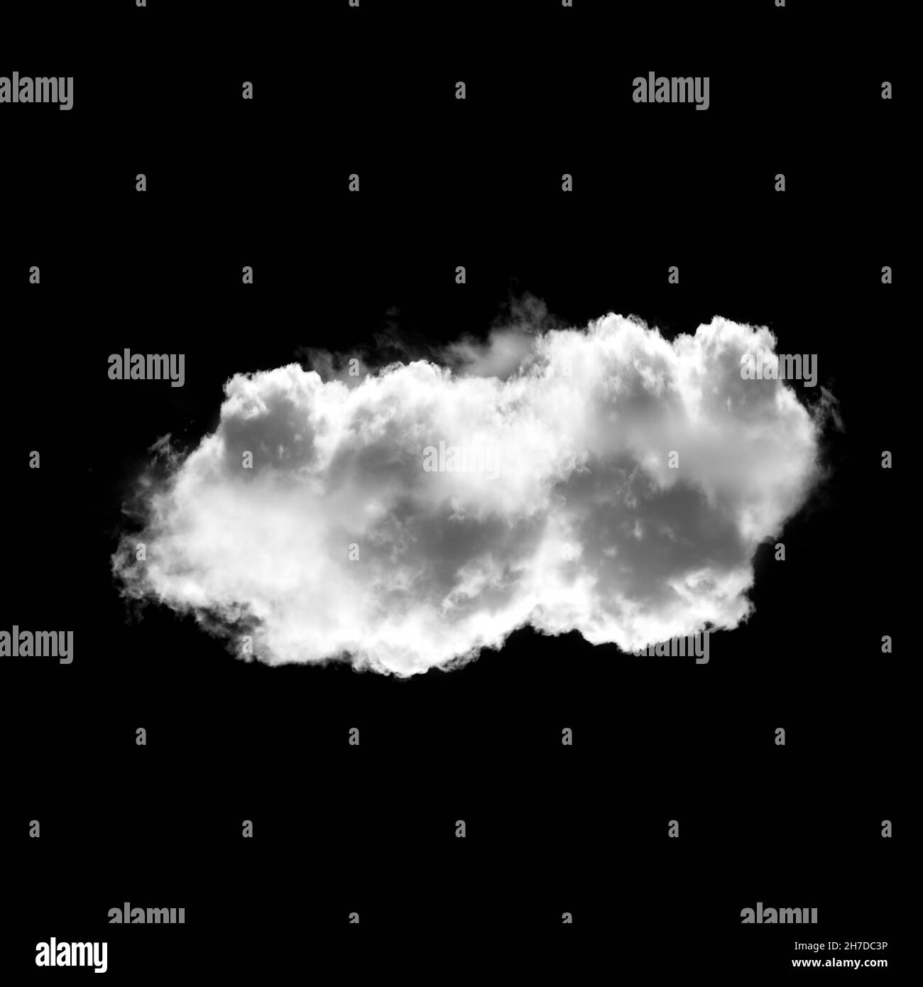 Single cloud isolated over black background, 3D illustration, realistic ...