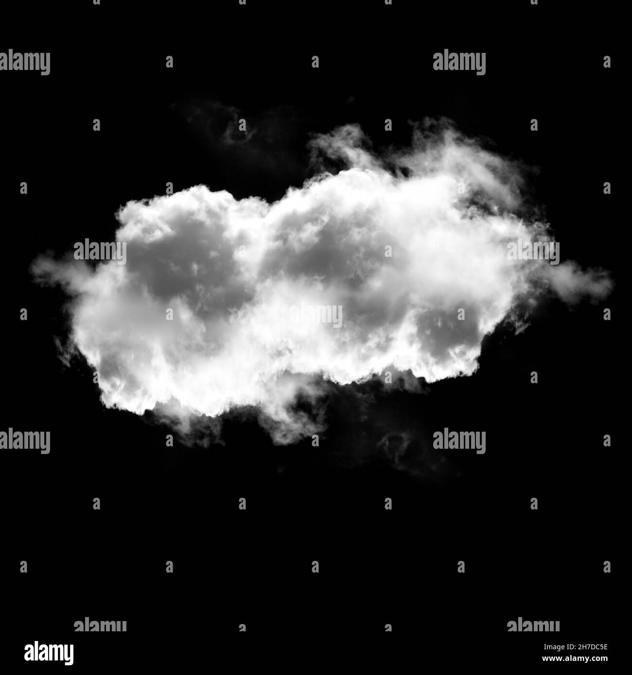 Single cloud isolated over black background, 3D illustration, realistic ...