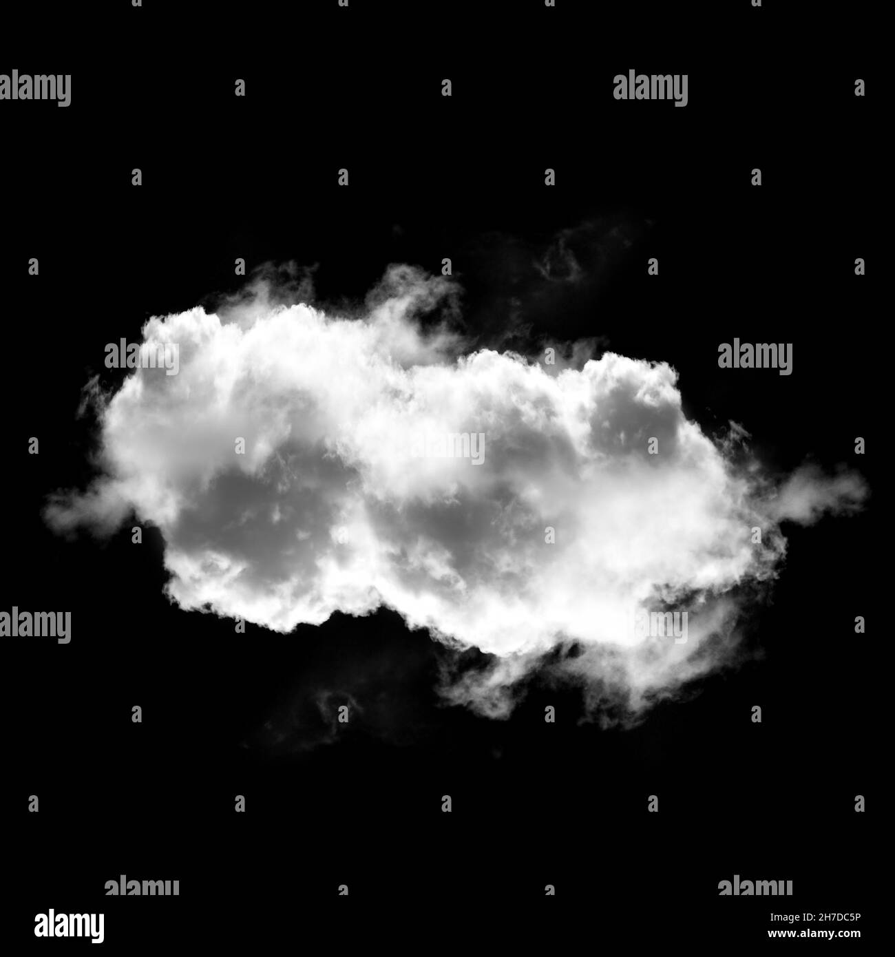 Single cloud isolated over black background, 3D illustration, realistic ...
