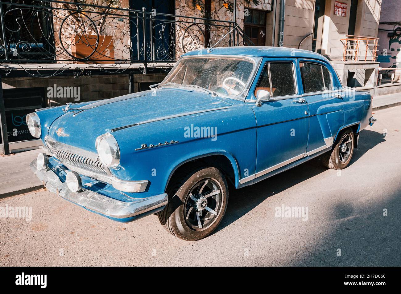 25 May 2021, Yerevan, Armenia: Vintage restored Soviet retro Volga car ...