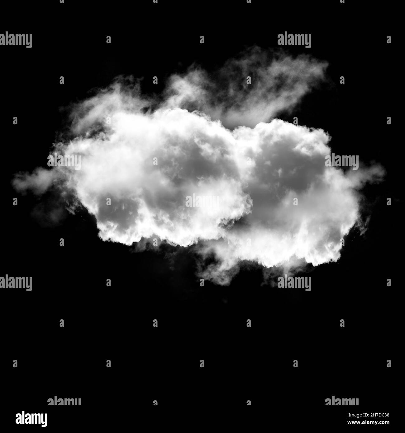 Single cloud isolated over black background, 3D illustration, realistic ...