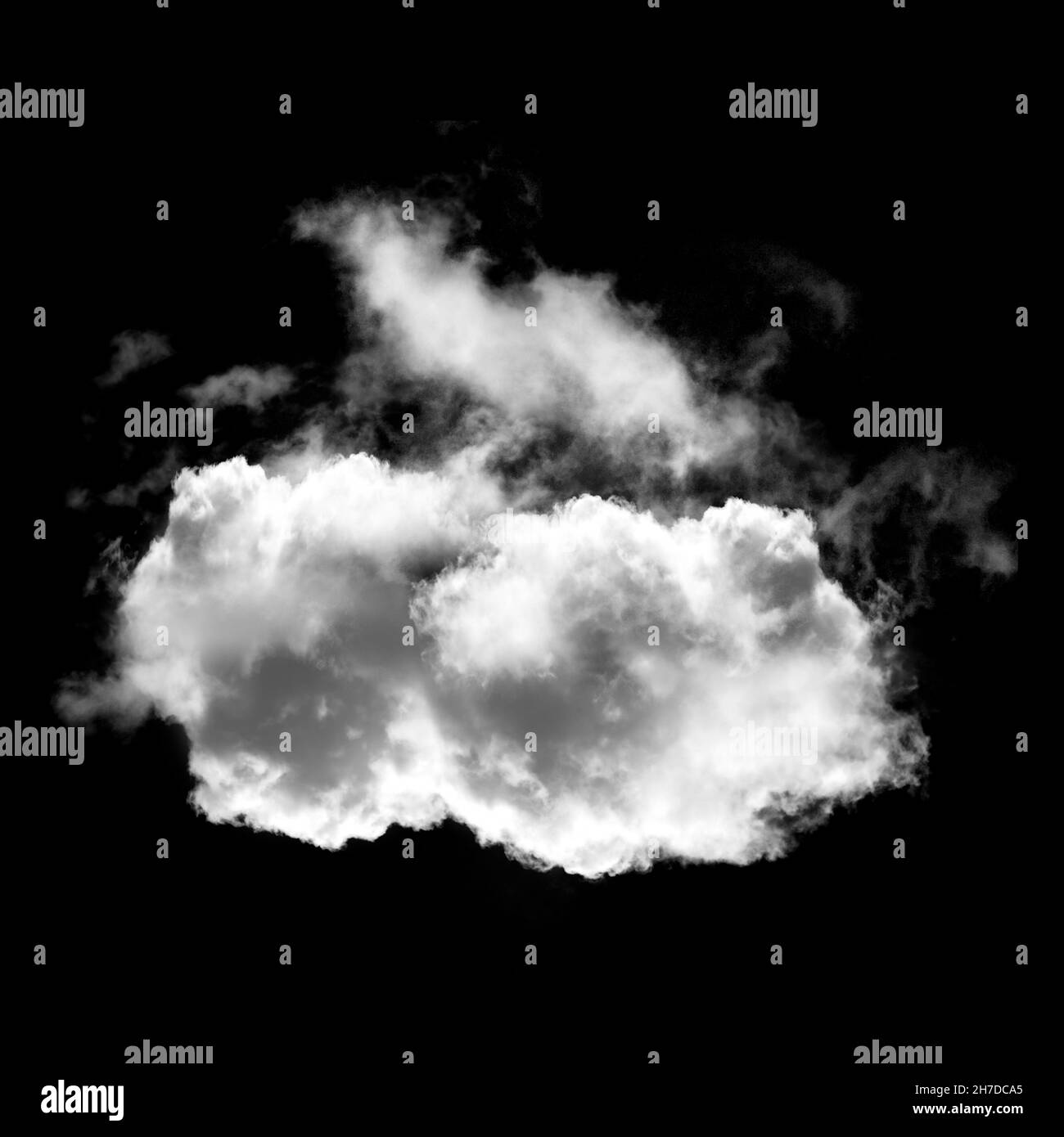 Single cloud isolated over black background, 3D illustration, realistic ...