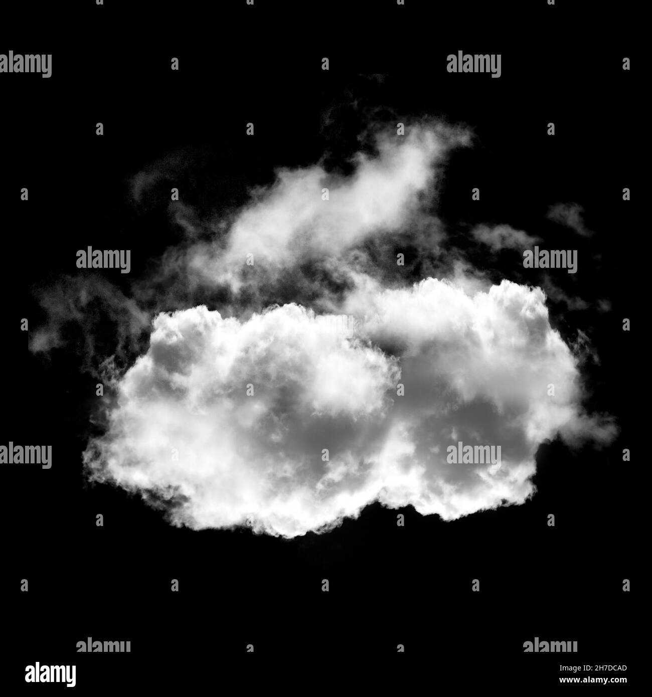 Single cloud isolated over black background, 3D illustration, realistic ...