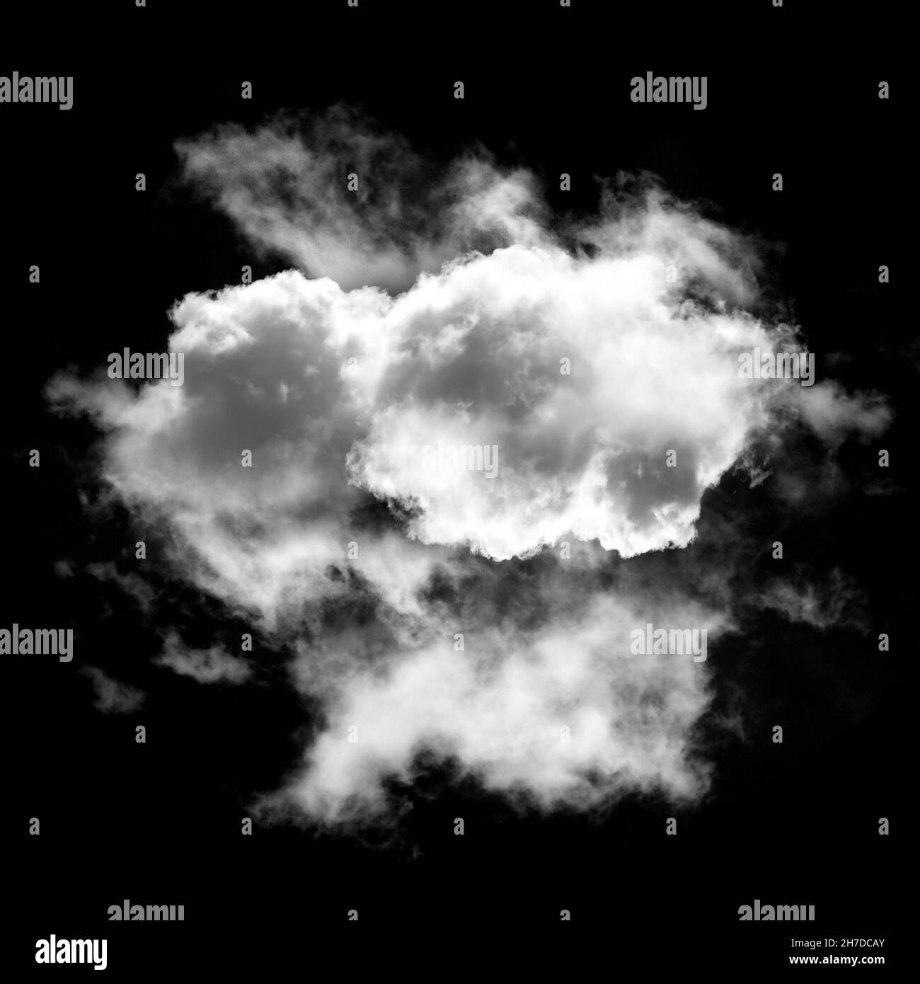 Single cloud isolated over black background, 3D illustration, realistic ...