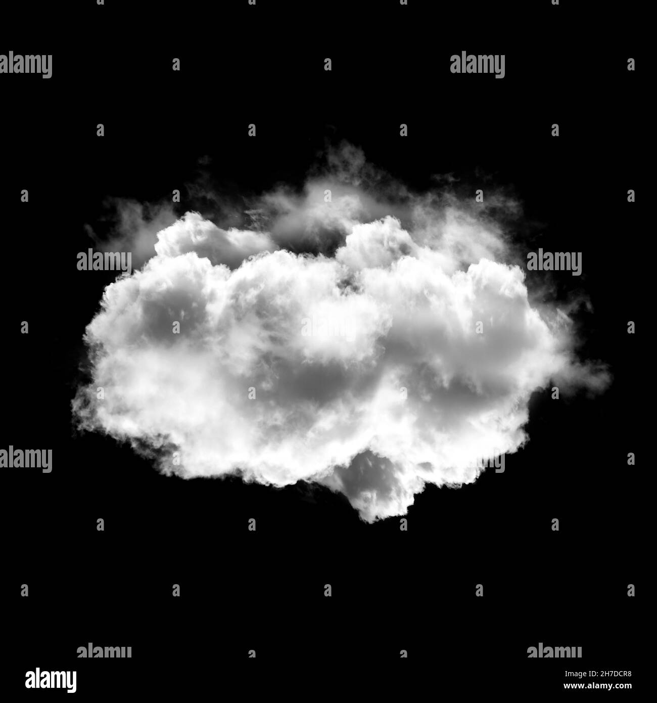 Single cloud isolated over black background, 3D illustration, realistic ...