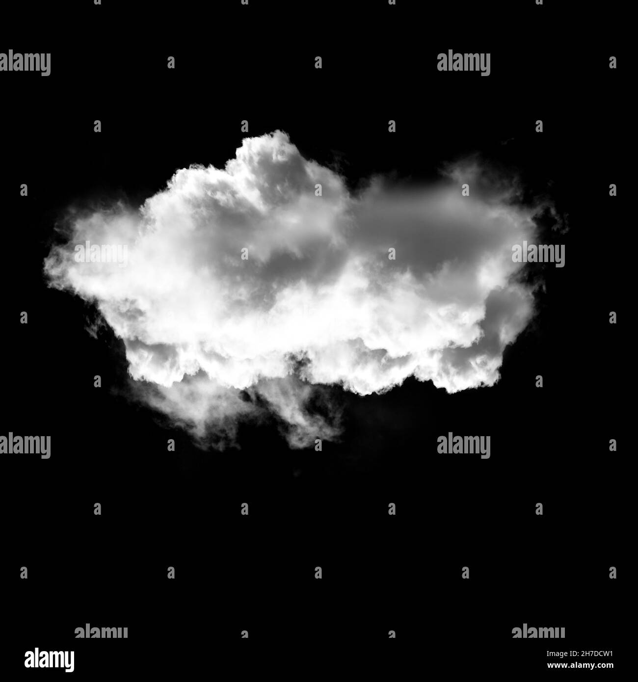 Single cloud isolated over black background, 3D illustration, realistic ...