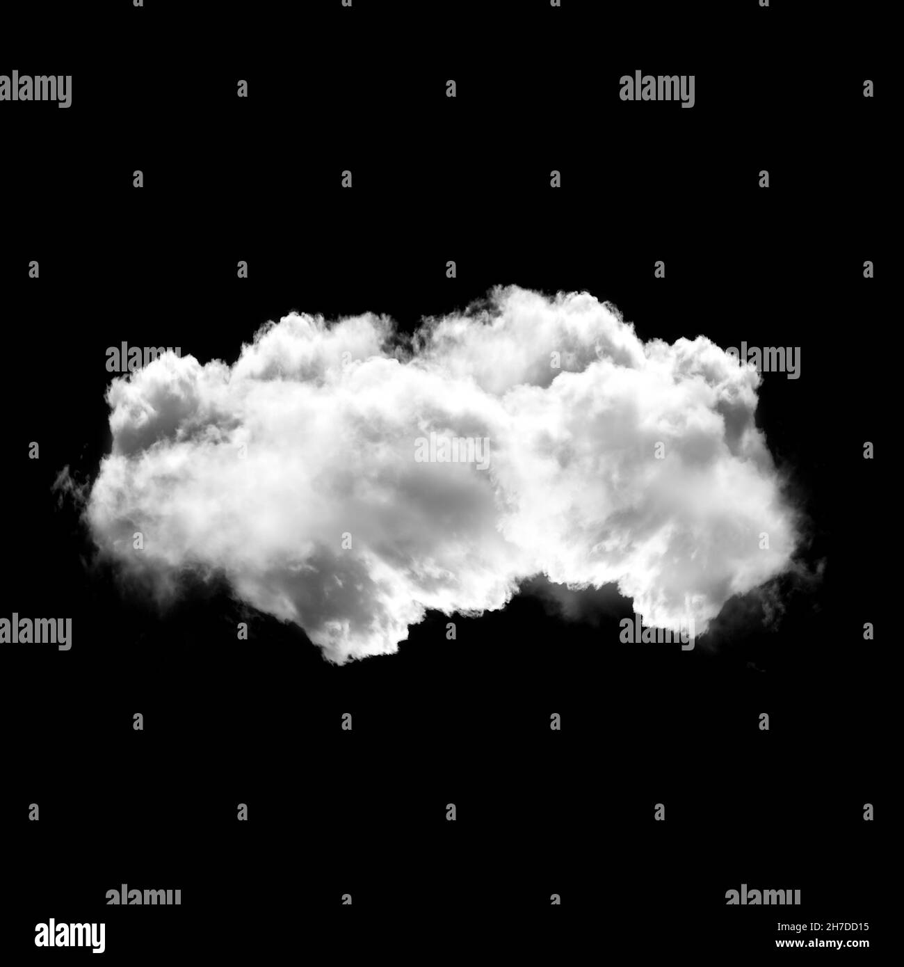 Single cloud isolated over black background, 3D illustration, realistic ...