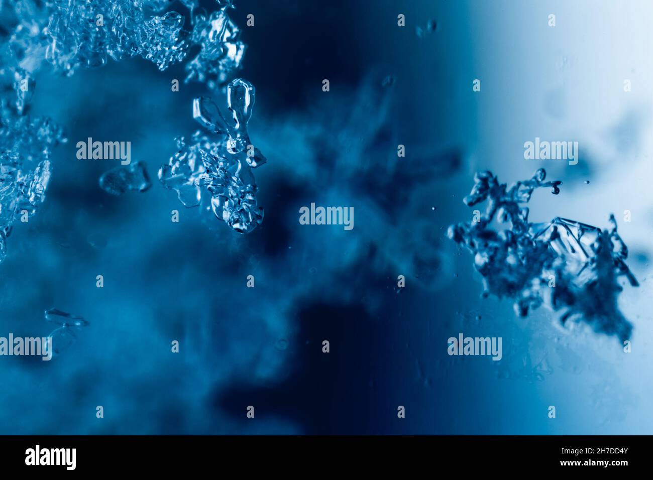 Melting snow on a glass Stock Photo - Alamy