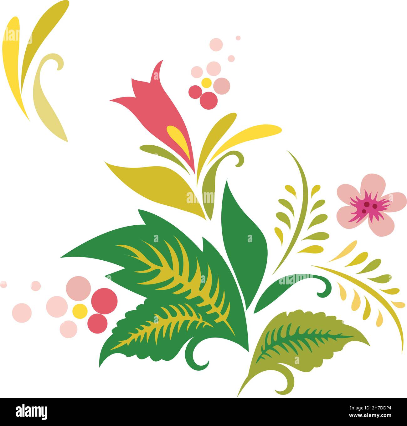 Vector floral ornamental set in vintage style, great for layout ...