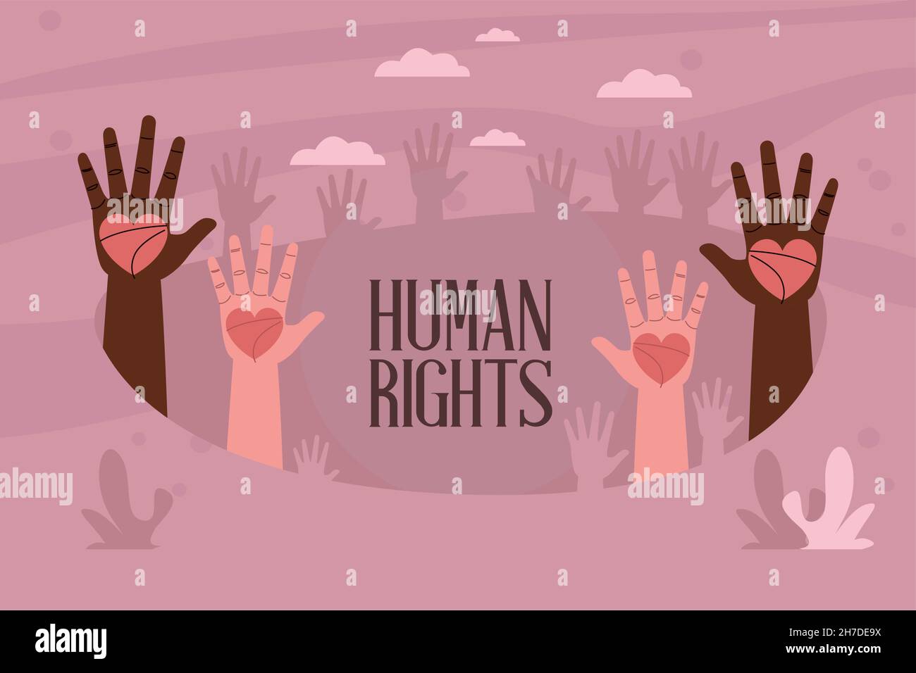 human rights hands up Stock Vector Image & Art - Alamy
