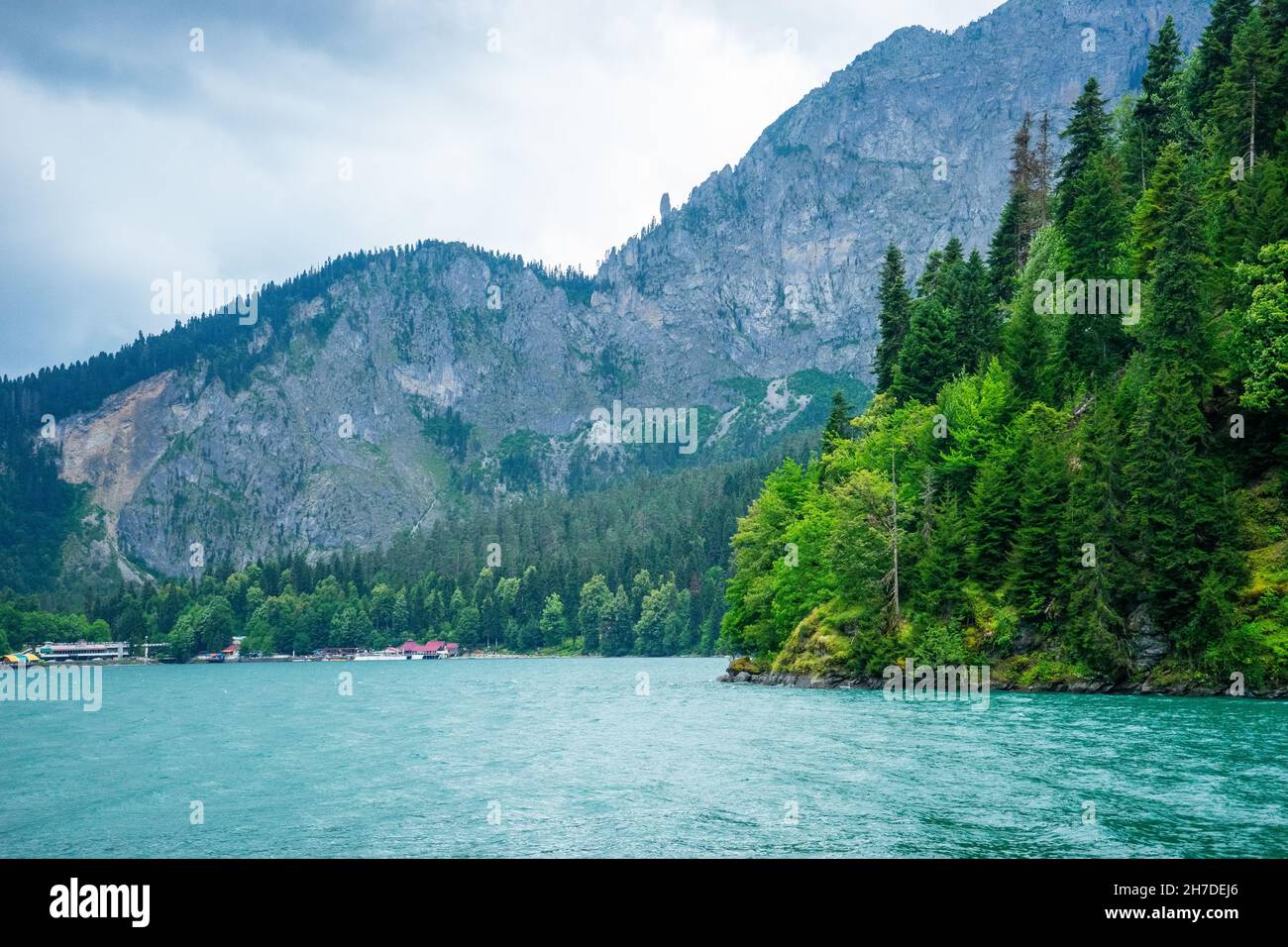 Natural landscape with a view of lake Ritsa, Abkhazia Stock Photo - Alamy