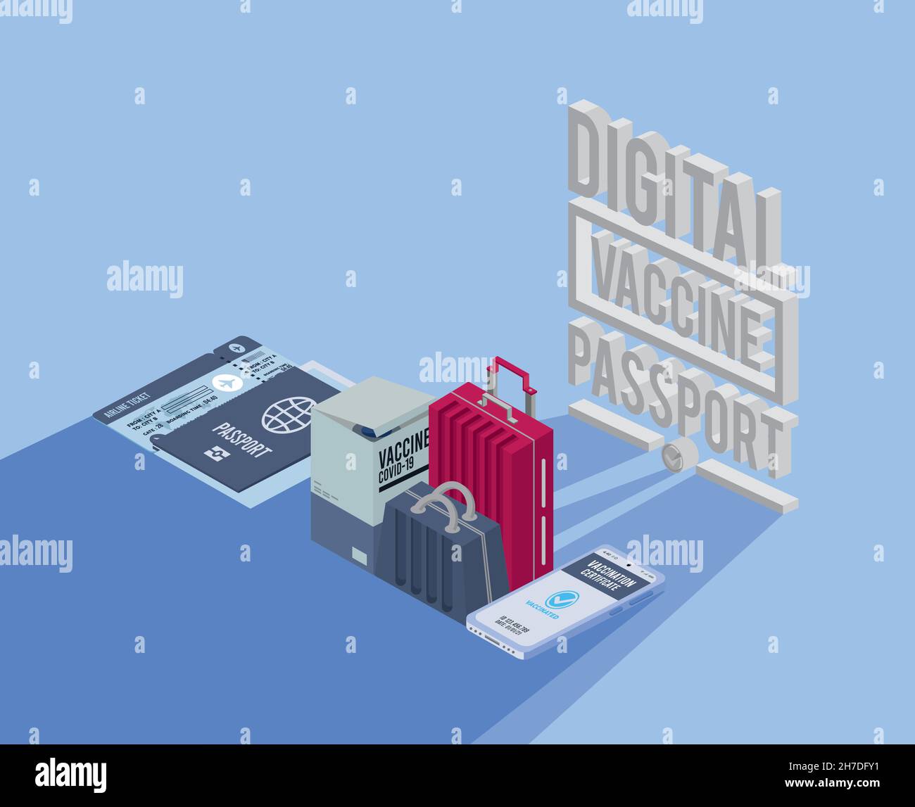 isometric digital vaccine passport Stock Vector Image & Art - Alamy