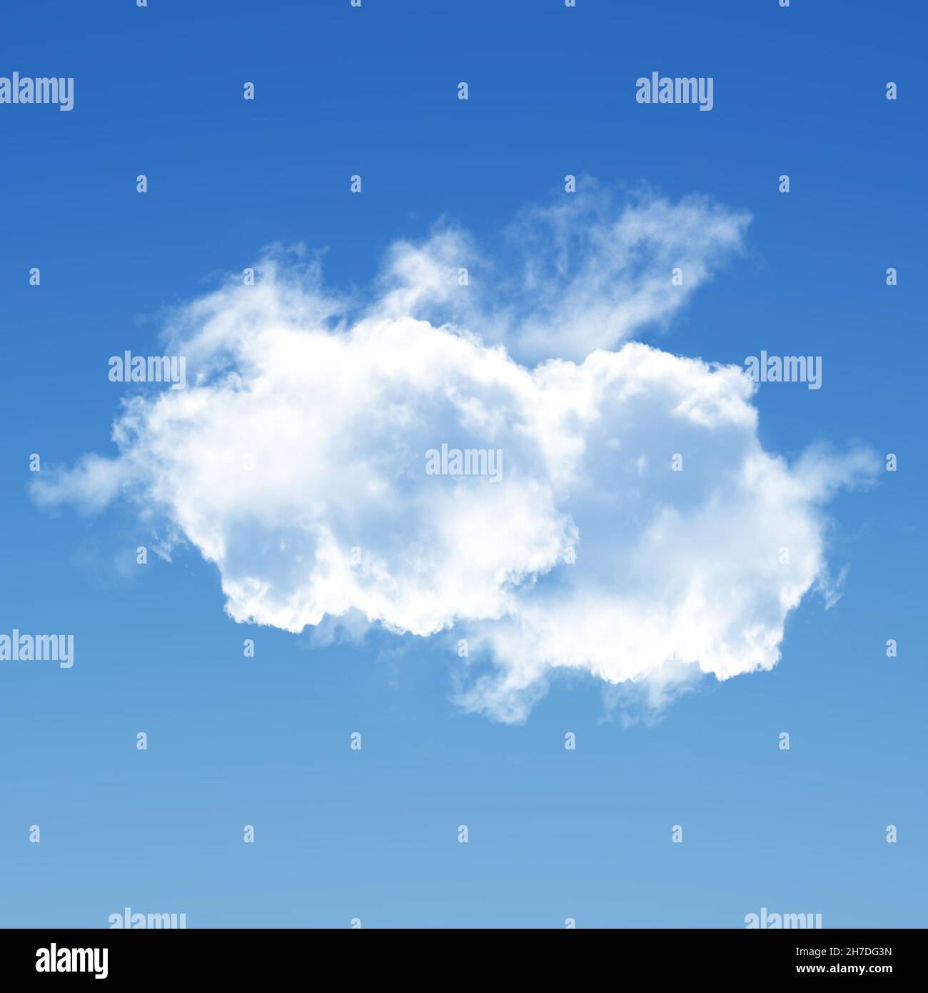 White cloud isolated over blue sky background 3D illustration ...