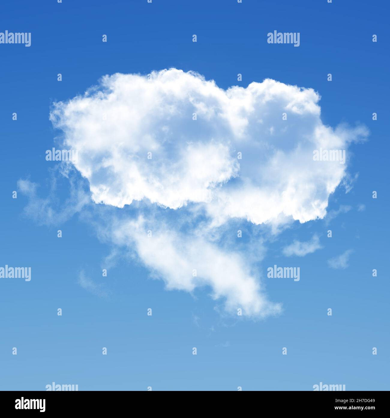 White cloud isolated over blue sky background 3D illustration ...