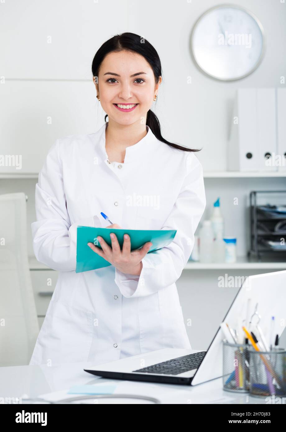 Nurse arranging appointment Stock Photo - Alamy
