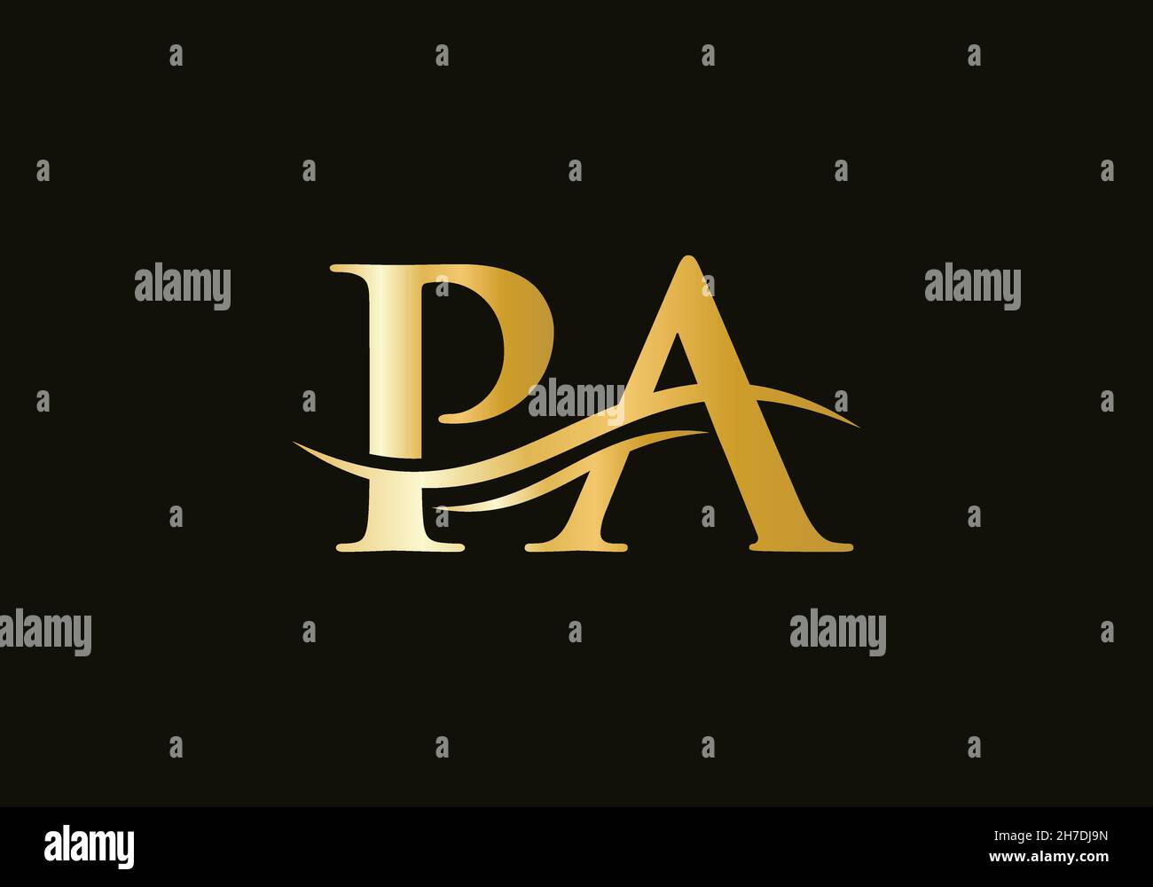 PA logo Design. Premium Letter PA Logo Design with water wave concept ...