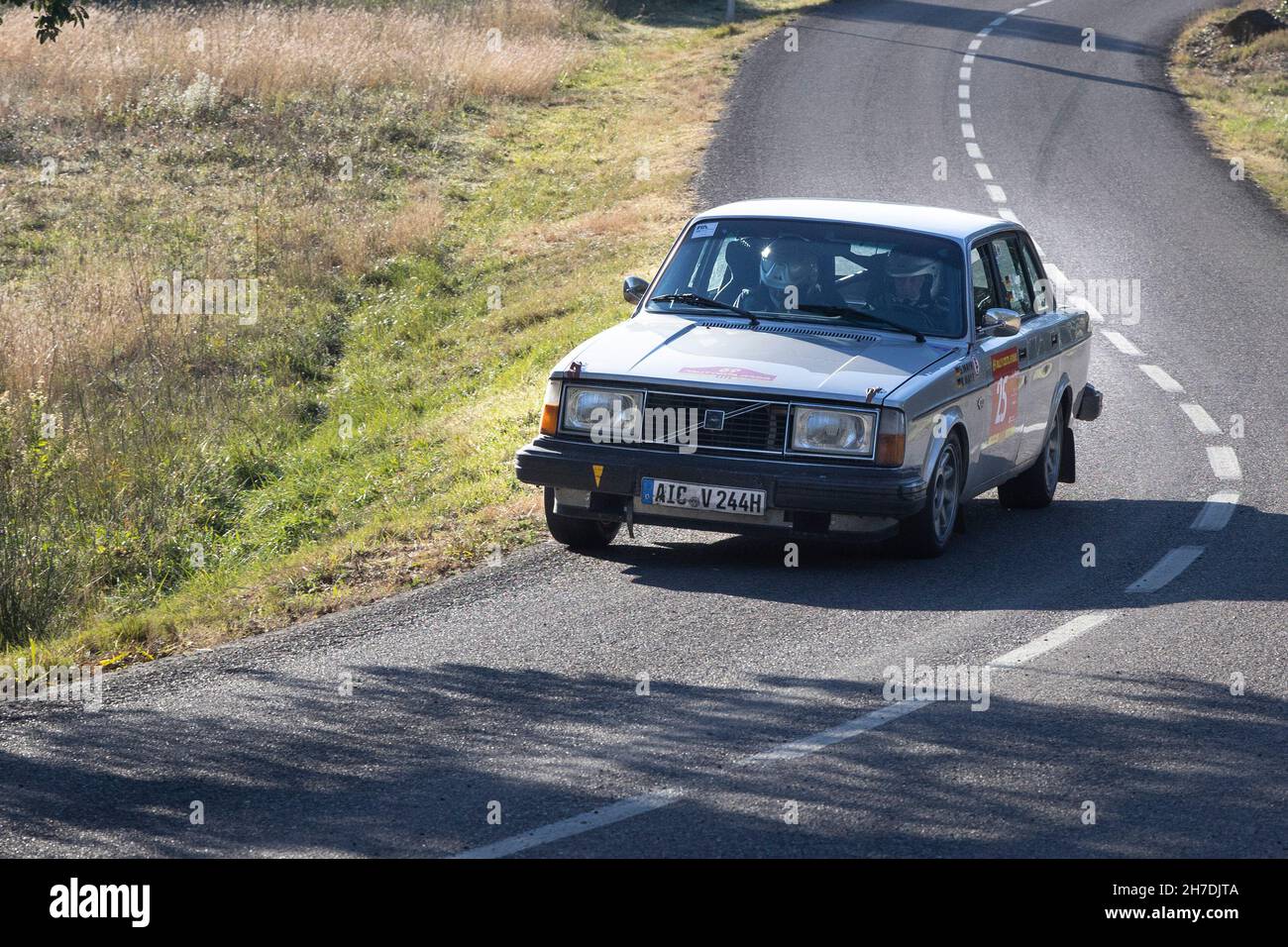 taking part in the timed section of the Rally Costa Brava 2021 in ...