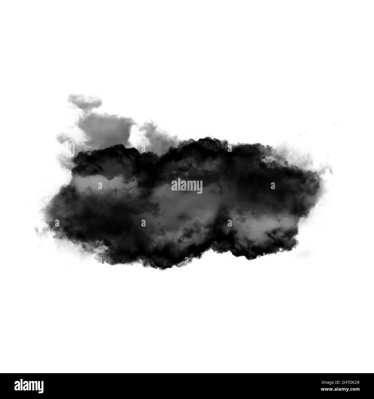 Black cloud of smoke isolated over white background 3D illustration ...