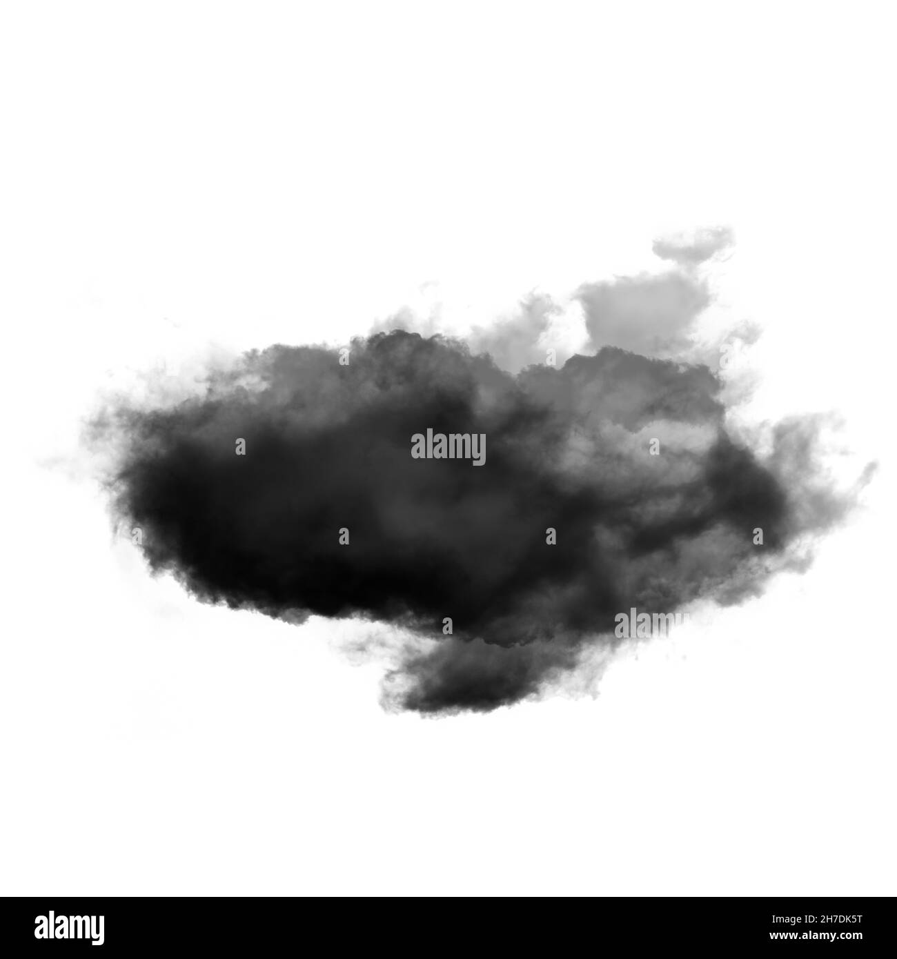 Black cloud of smoke isolated over white background 3D illustration ...