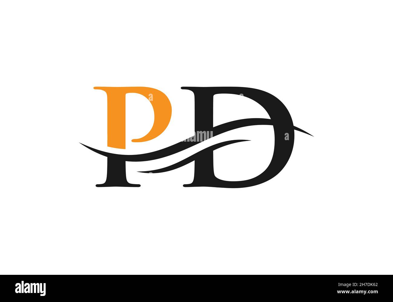 Swoosh Letter PD Logo Design for business and company identity. Water ...