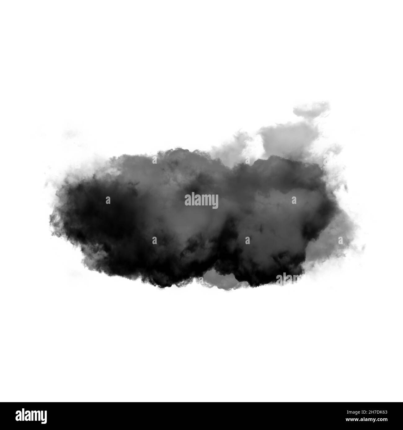 Black cloud of smoke isolated over white background 3D illustration ...