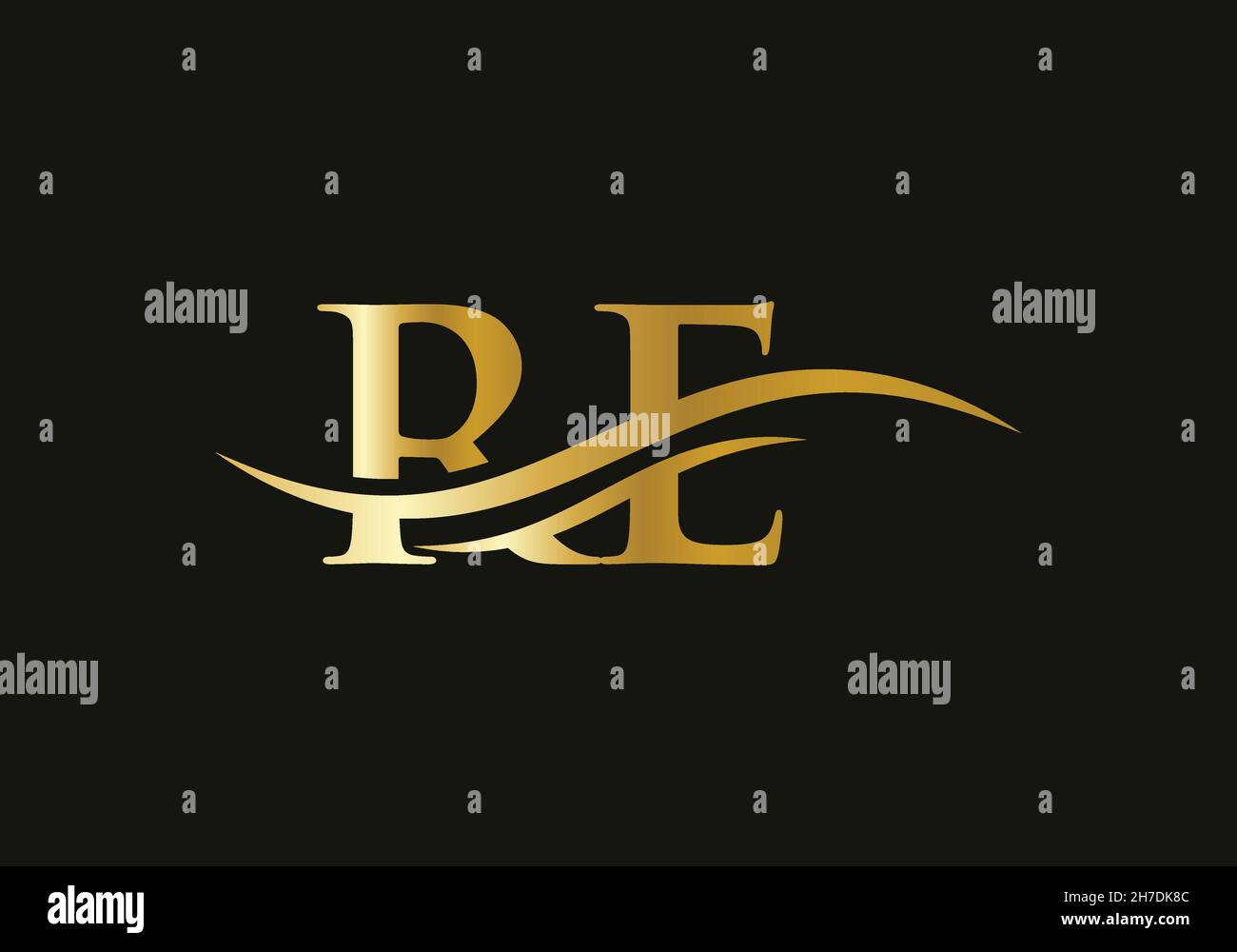 RE Letter Linked Logo for business and company identity. Initial Letter ...