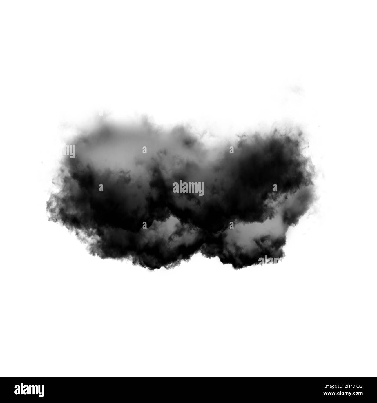 Black cloud of smoke isolated over white background 3D illustration ...