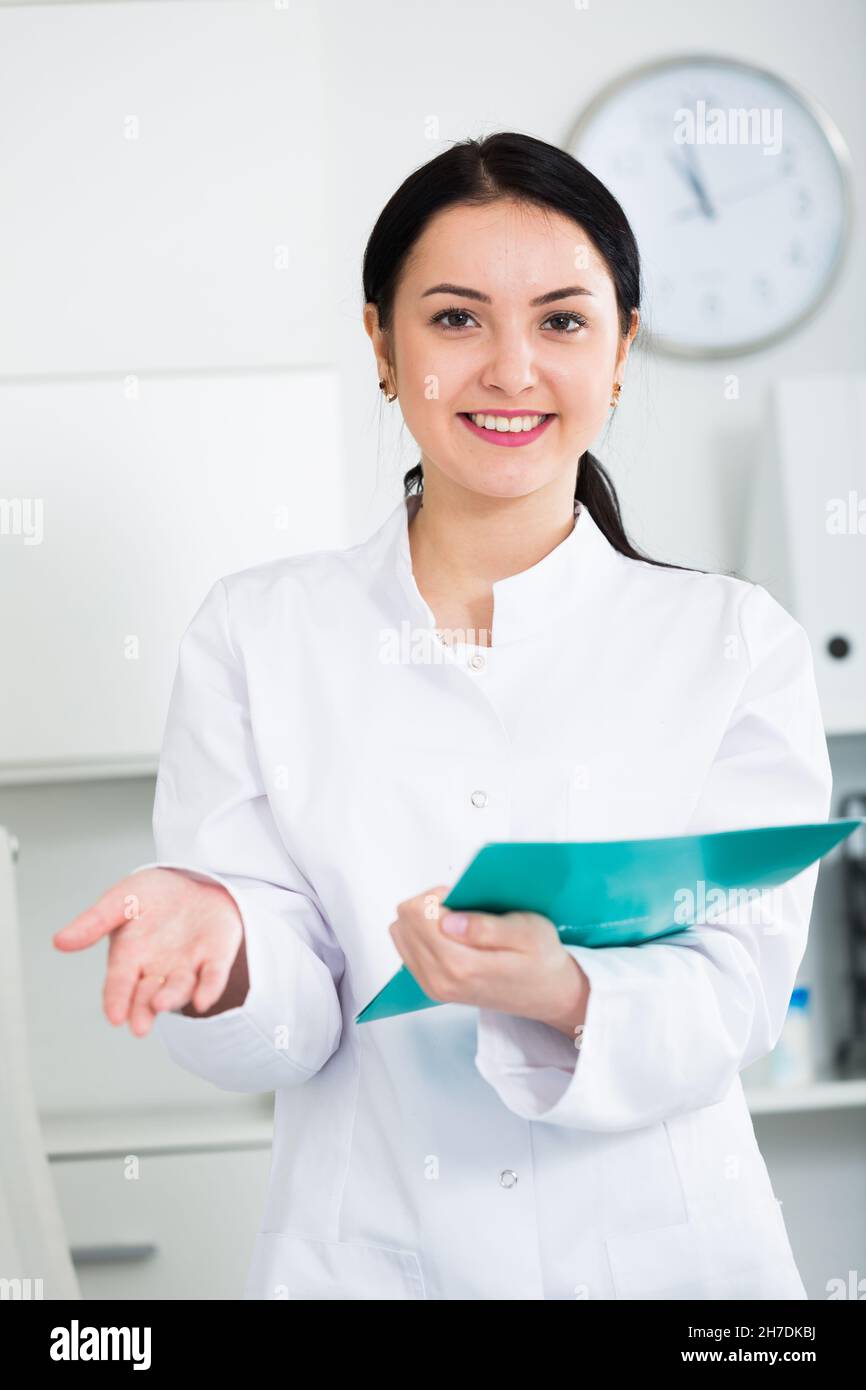 Nurse arranging appointment Stock Photo - Alamy