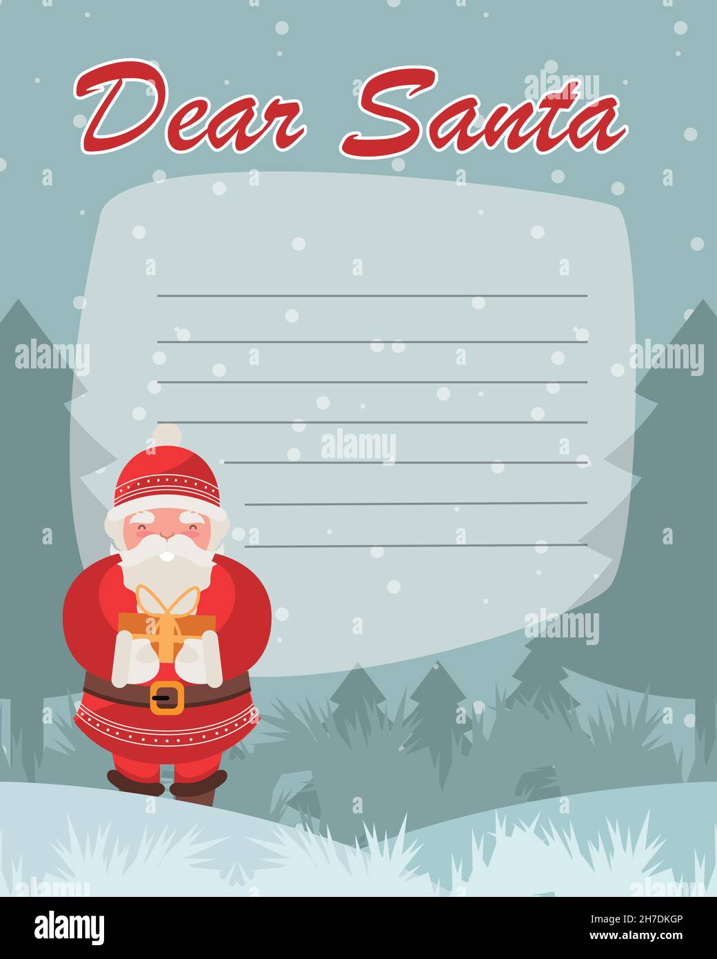 christmas letter with santa Stock Vector Image & Art - Alamy