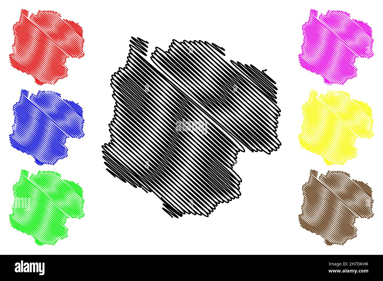 Dang district (Gujarat State, Republic of India) map vector ...