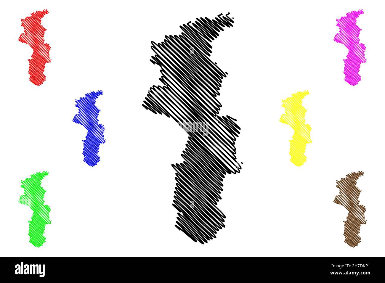 Coimbatore district (Tamil Nadu State, Republic of India) map vector ...