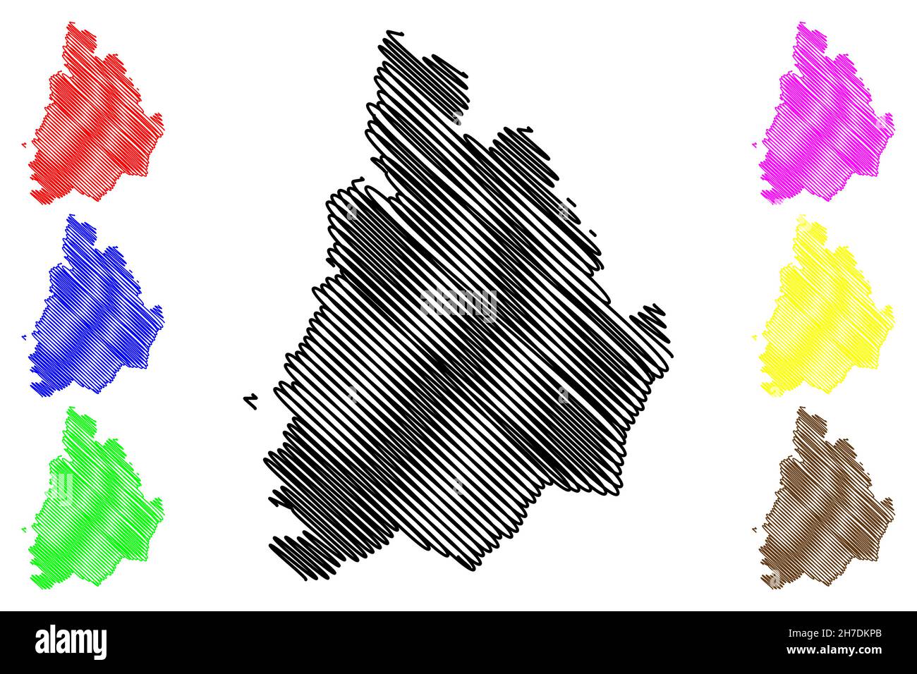 Dahod district (Gujarat State, Republic of India) map vector ...