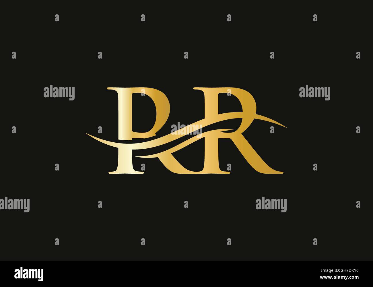 RR Letter Linked Logo for business and company identity. Initial Letter ...