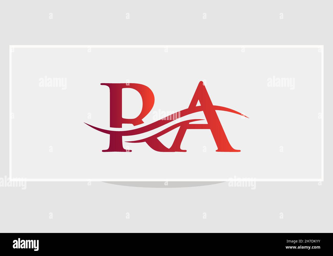 RA logo Design. Premium Letter RA Logo Design with water wave concept ...