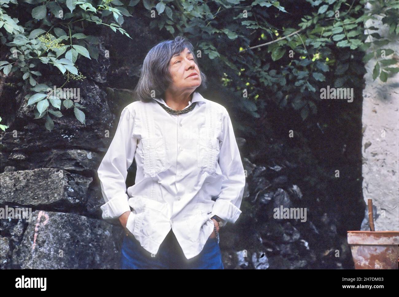 the writer Patricia Highsmith (USA) here at his home in Aurigeno ...