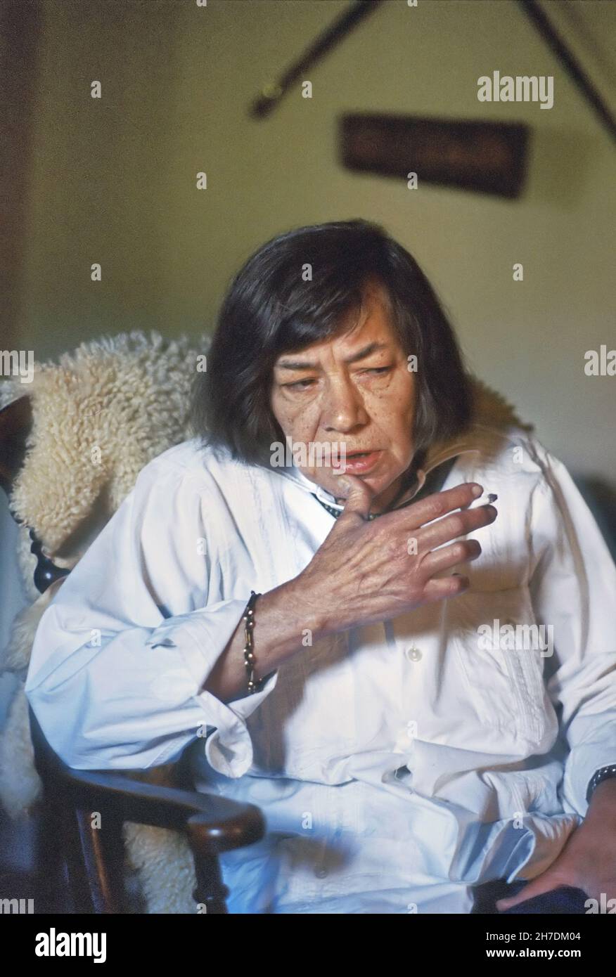 the writer Patricia Highsmith (USA) here at his home in Aurigeno ...