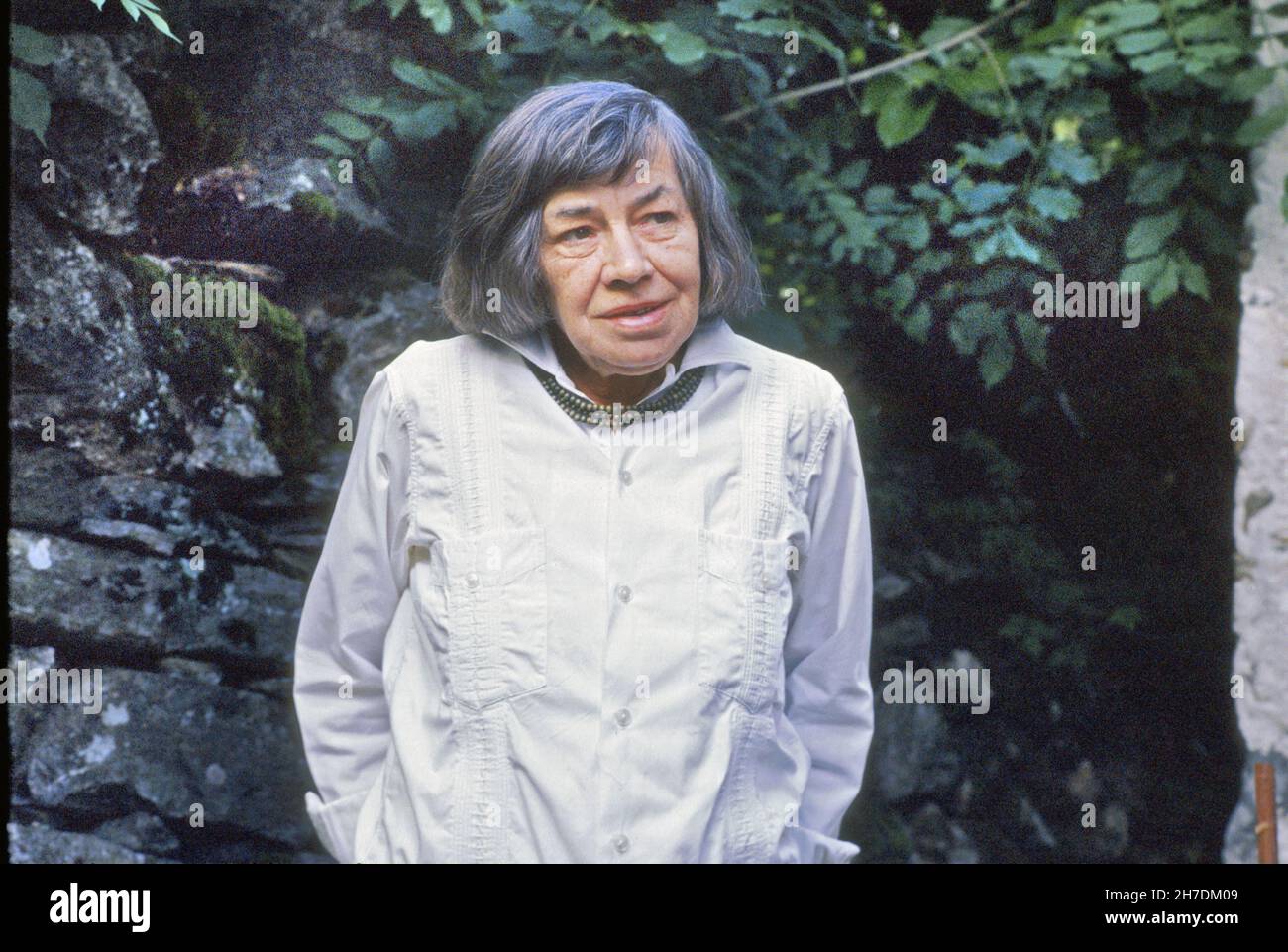 the writer Patricia Highsmith (USA) here at his home in Aurigeno ...
