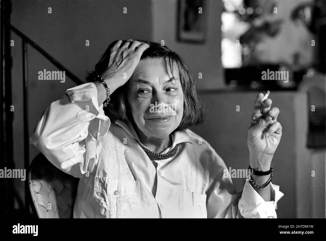 the writer Patricia Highsmith (USA) here at his home in Aurigeno ...