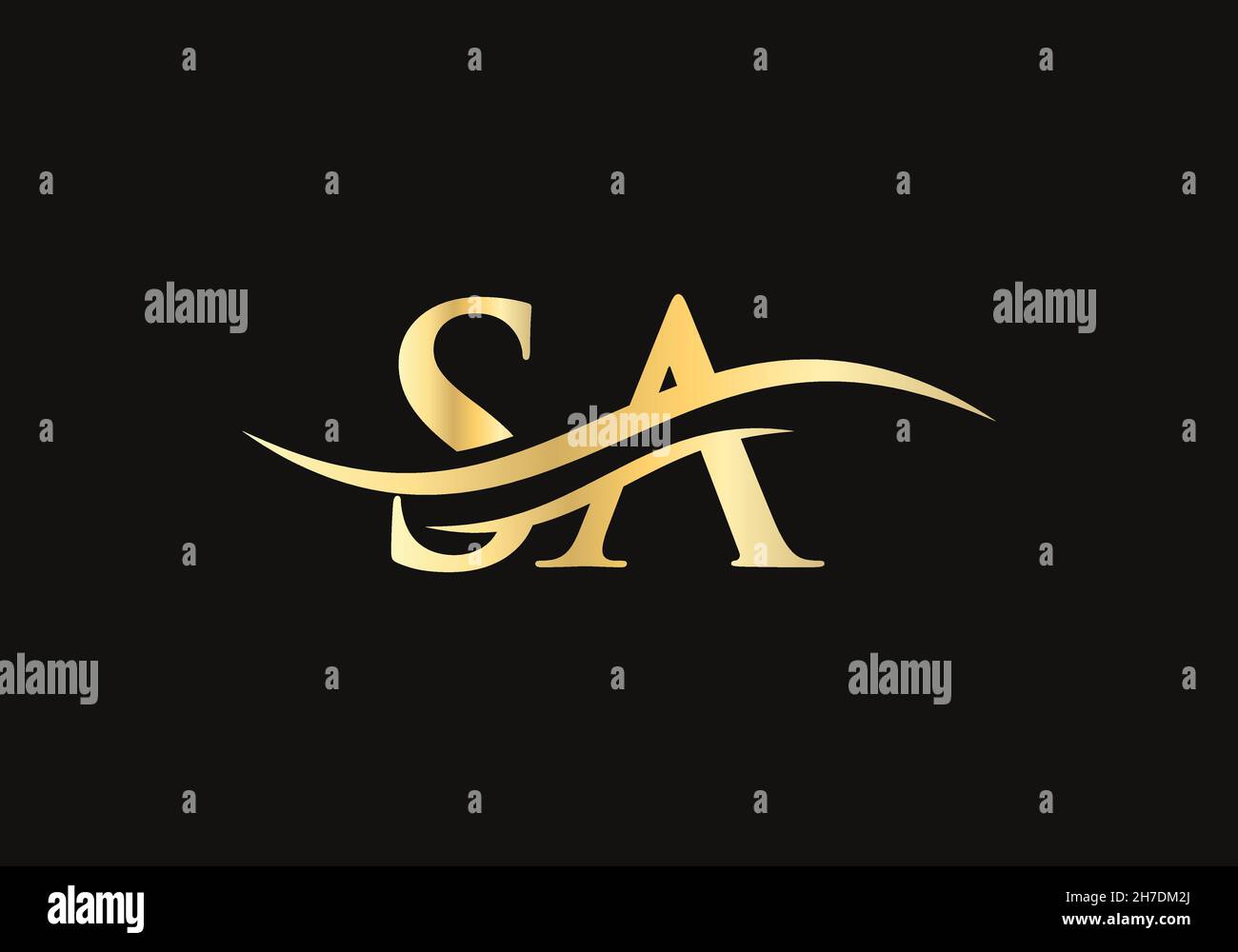 SA logo Design. Premium Letter SA Logo Design with water wave concept ...