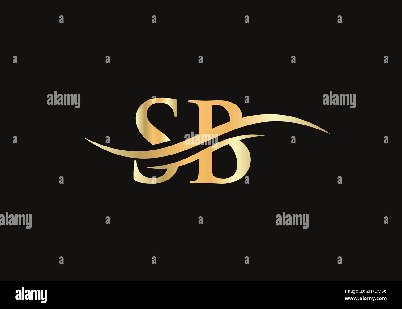 SB logo design. Initial SB letter logo vector. Swoosh letter SB logo ...