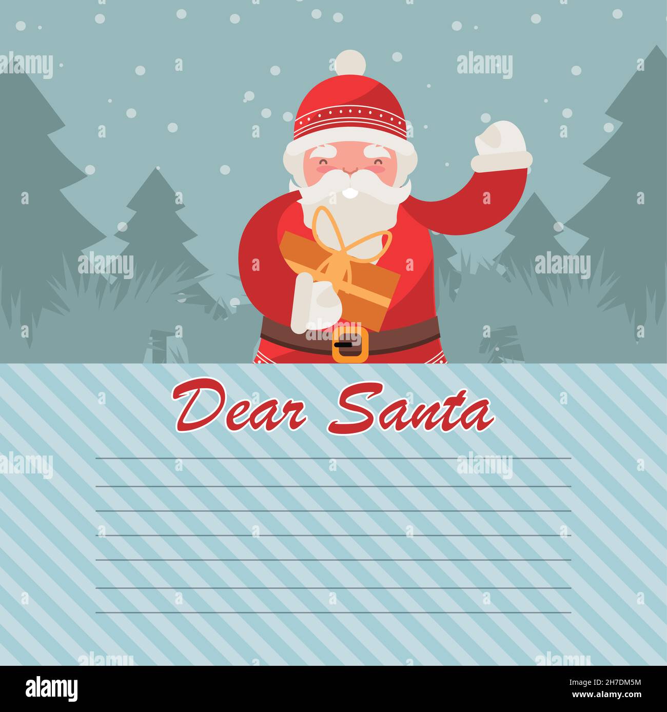 santa with letter snowscape Stock Vector Image & Art - Alamy